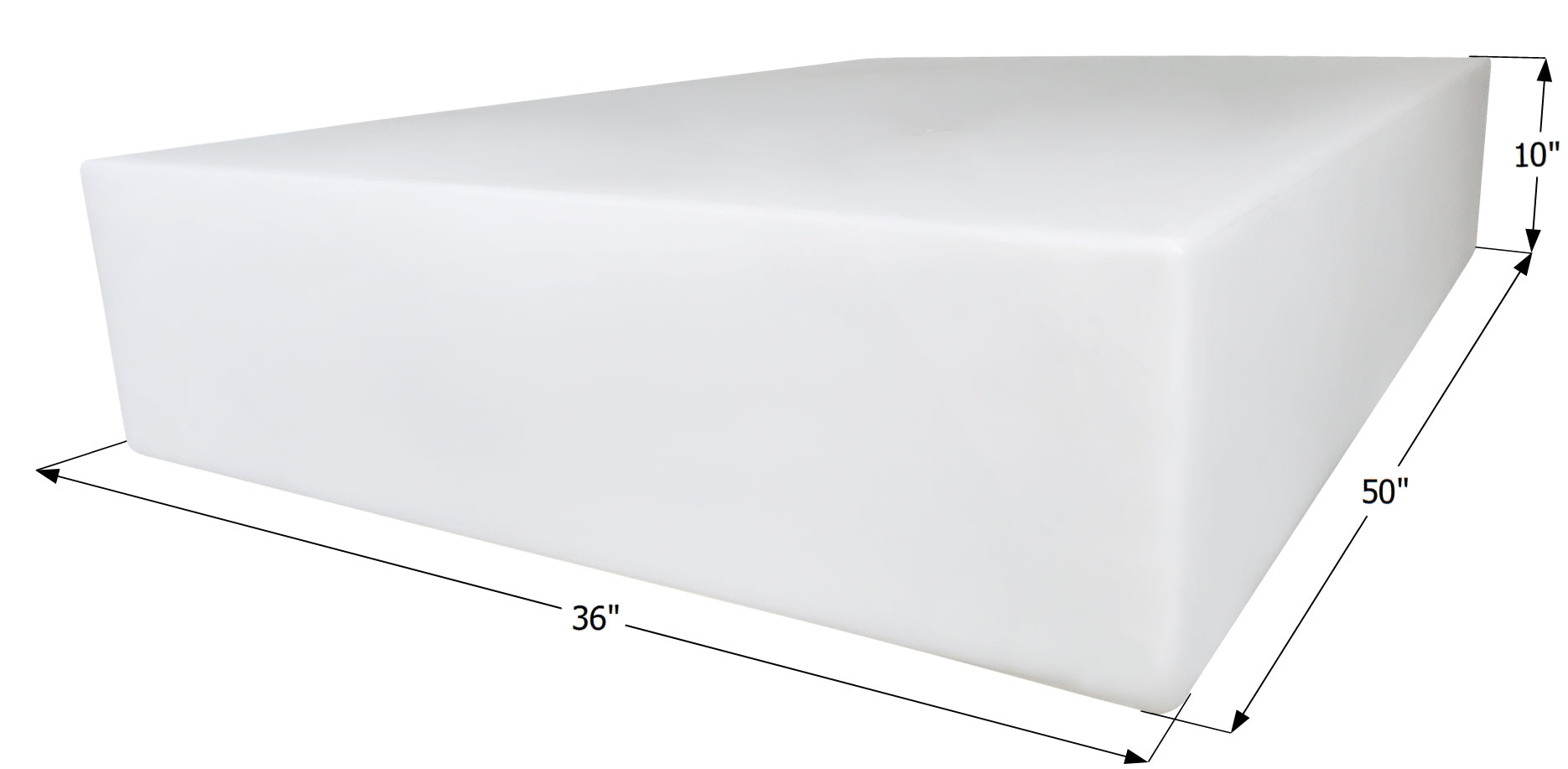 ICON - 75 Gallons RV Fresh Water Tank - 50" x 36" x 10" - WT3555 - Tan