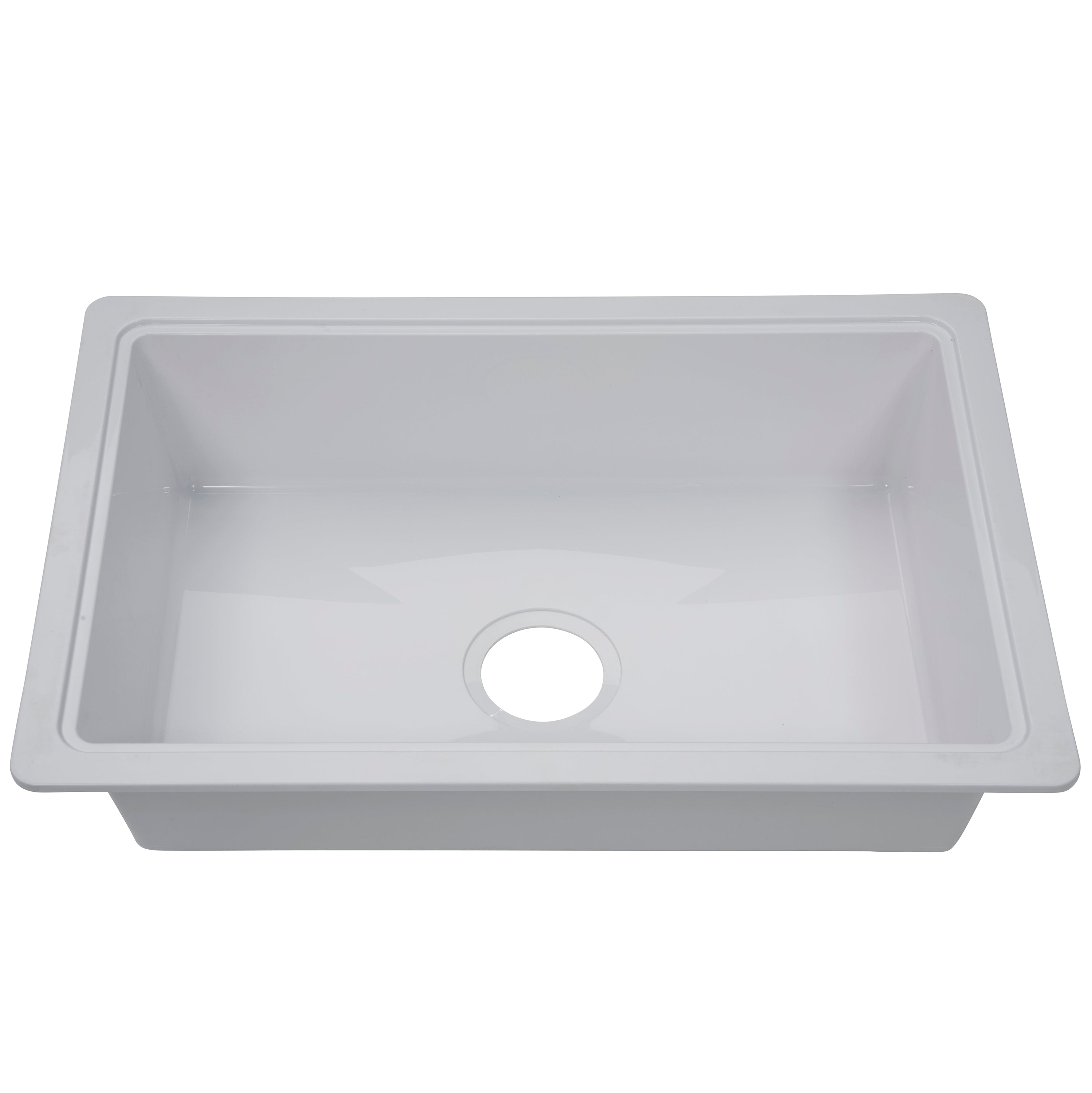 Lippert RV Single Kitchen Galley Sink - 25" X 17" X 6.6" White Abs Pla