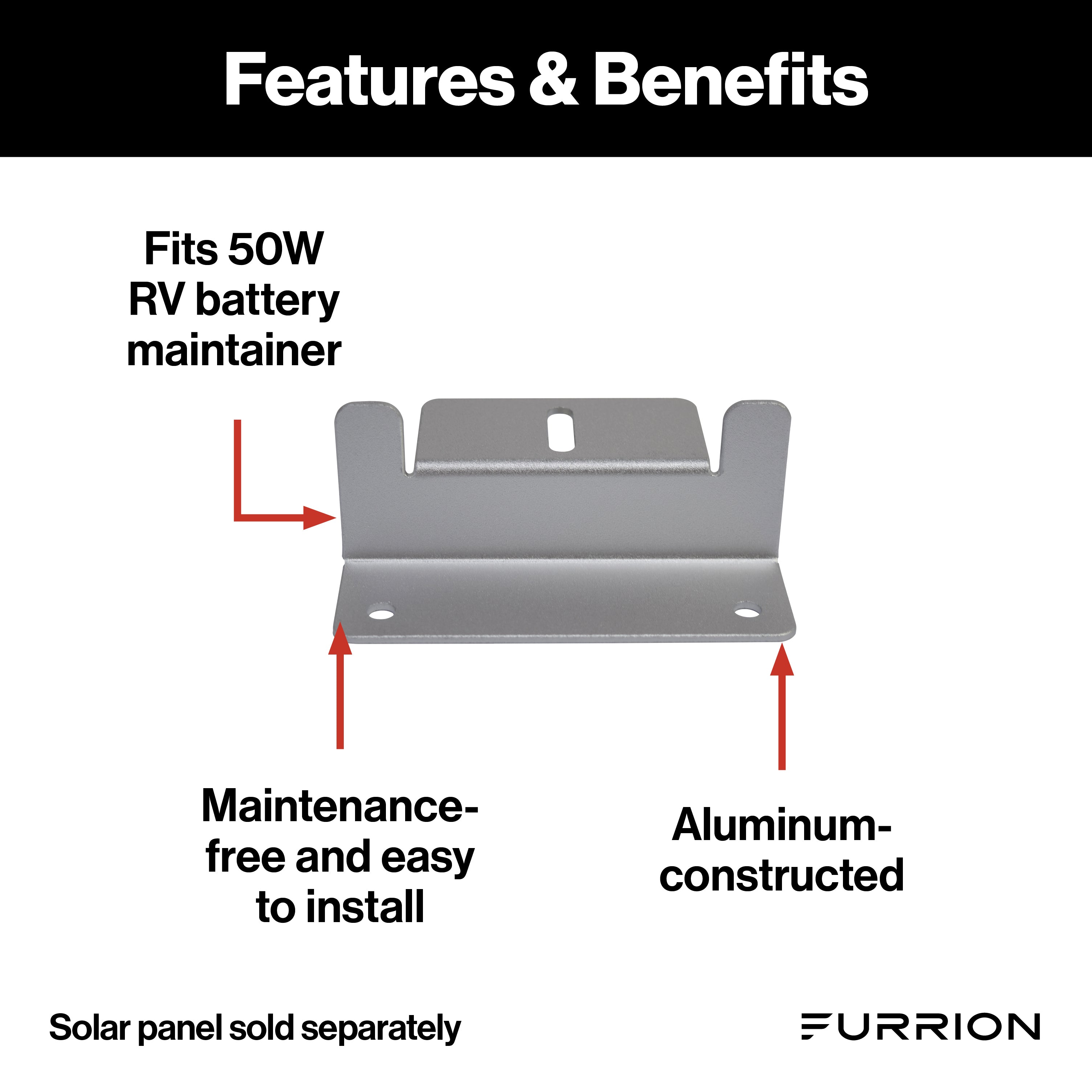 Furrion Z-Mount Bracket Kit For 50W RV Battery Maintainer #C-FSFP50MAT
