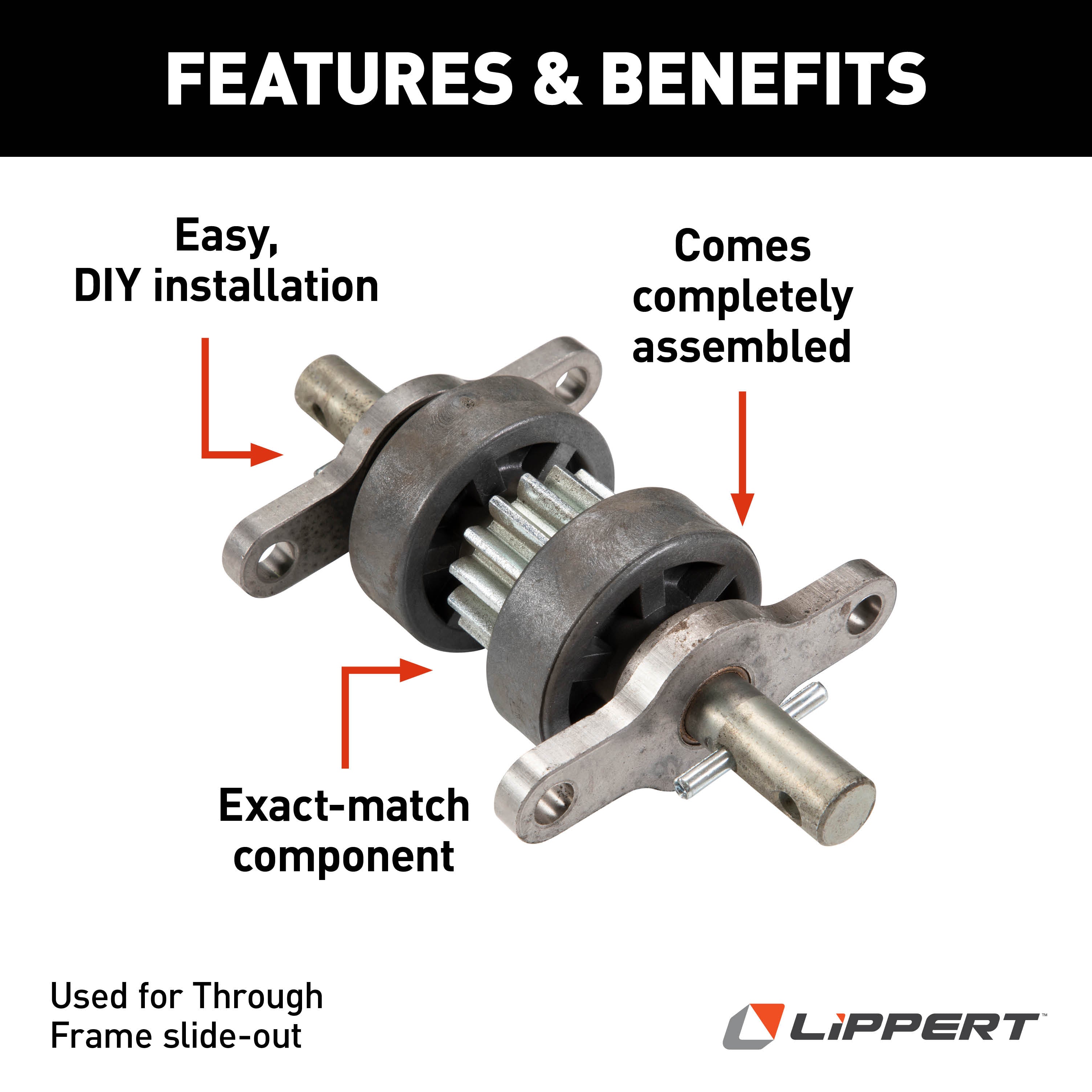 Lippert RV Slide-Out 2 X 3 & 3 X 3 Standard Gear Pack Assembly #140409